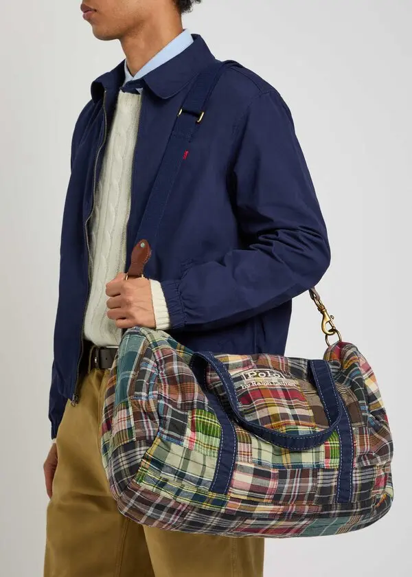 Polo Ralph Lauren Checked Patchwork Cotton Duffle Bag