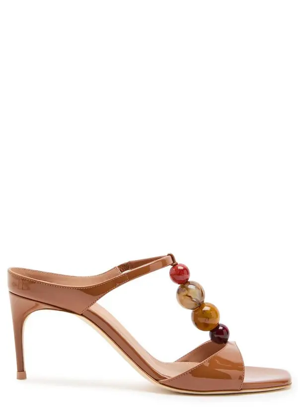 MALONE SOULIERS Lena 70 Patent Mules With Beaded Detail