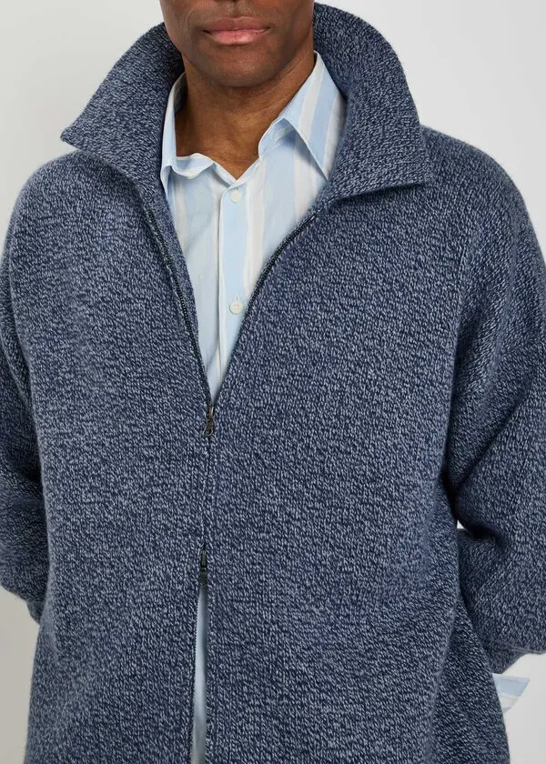 THE ELDER STATESMAN Zip-through Cashmere Jacket