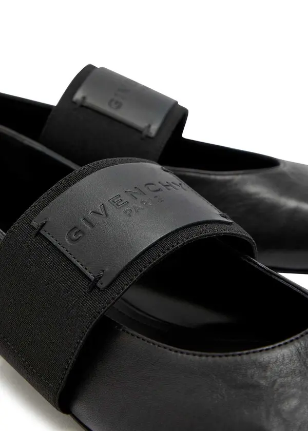 Givenchy Logo-appliquéd Leather Ballet Flats - Black