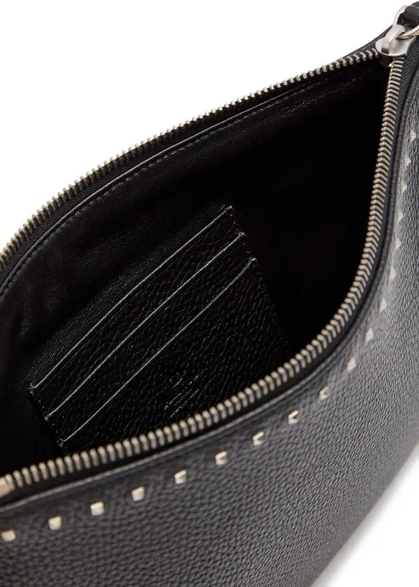 Valentino Garavani Rockstud Embellished Grained Leather Pouch