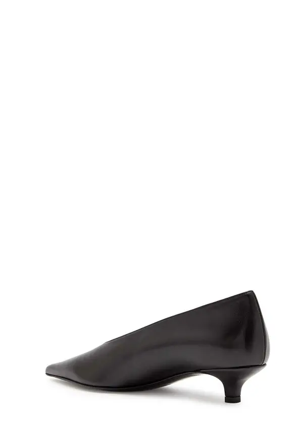 TOTEME Leather Pointed Toe Pumps - Black