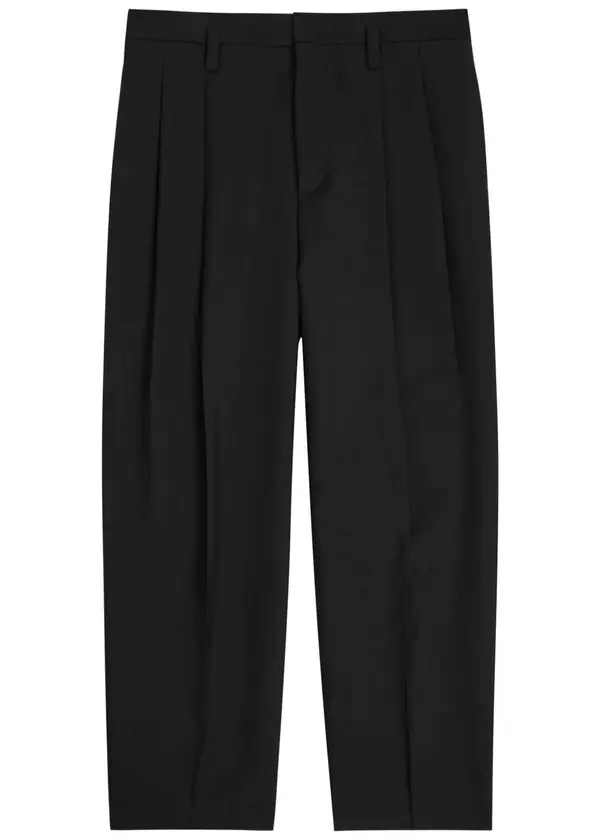 JIL SANDER Pleated Wool Trousers - Black