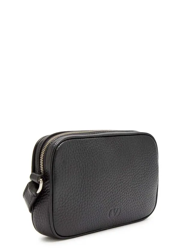 Valentino Garavani Mini Stud-embellished Grained Leather Cross-body Bag - Black