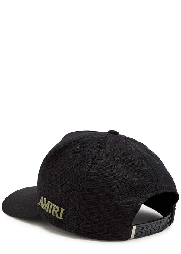 Amiri Logo Embroidered Canvas Baseball Cap - Black