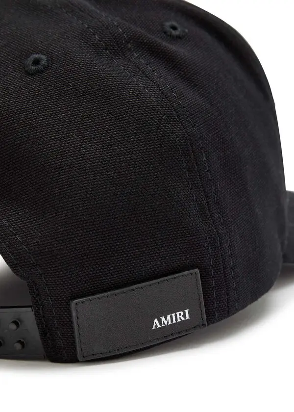 Amiri Logo Embroidered Canvas Baseball Cap - Black