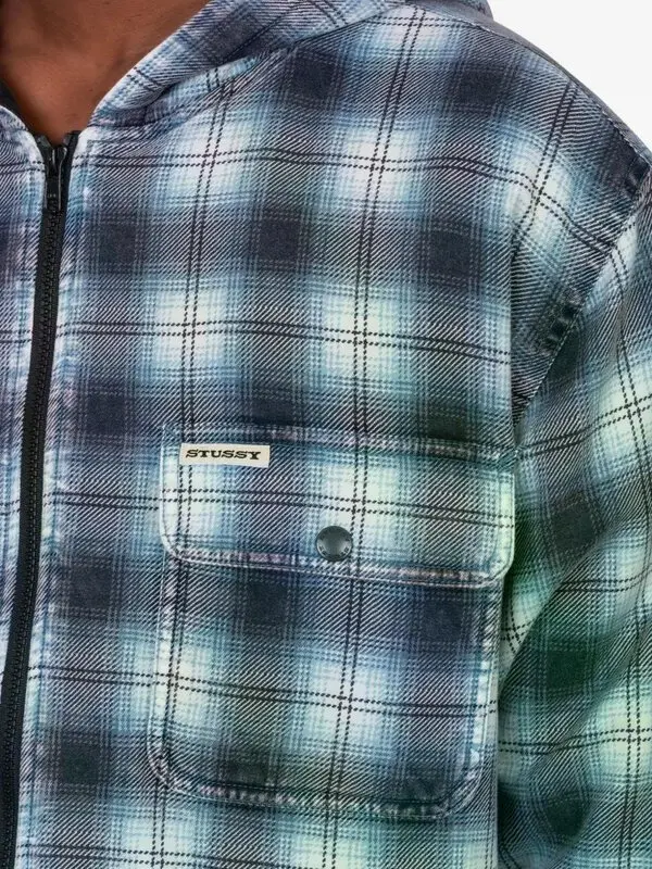 StÜssy Checkered Zip-up Hooded Jacket