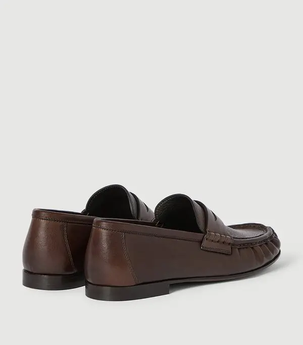 Brunello Cucinelli Leather Loafers With Gathered Detailing
