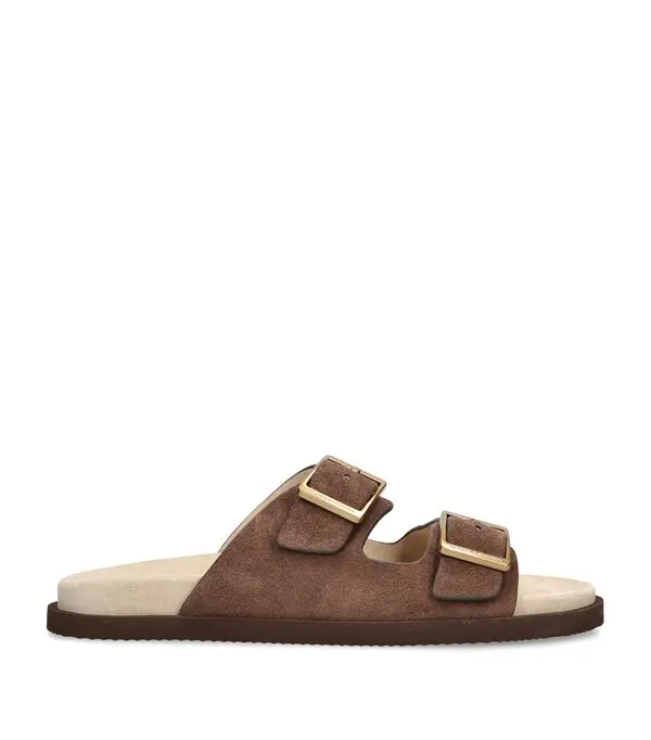 Brunello Cucinelli Suede Buckled Sandals - Brown