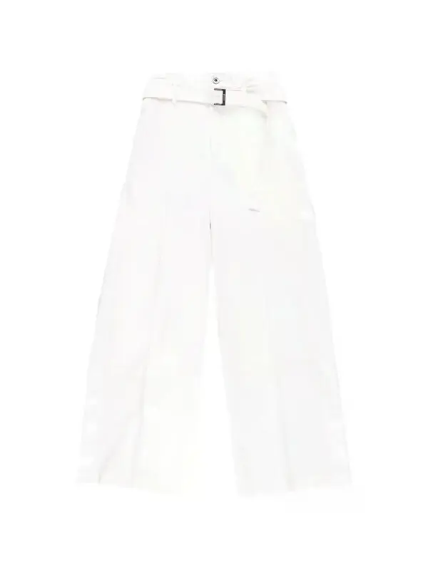 Sacai Belted Panelled Jeans - White