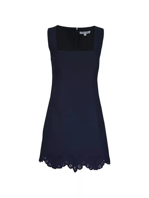 Veronica Beard Broderie Anglaise Scalloped Hem Dress - Blue