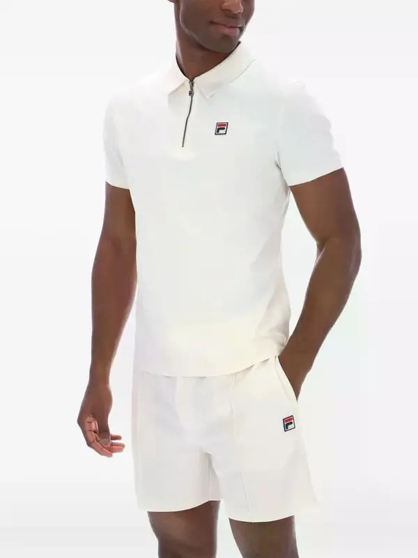 FILA Ettore Logo-patch Zip-fastening Polo Shirt