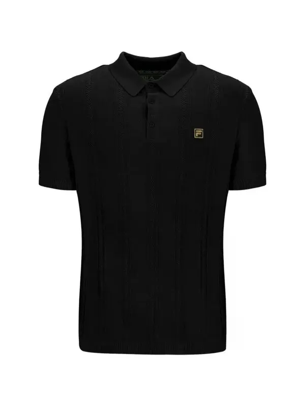 FILA Barns Cable-knit Polo Shirt - Black