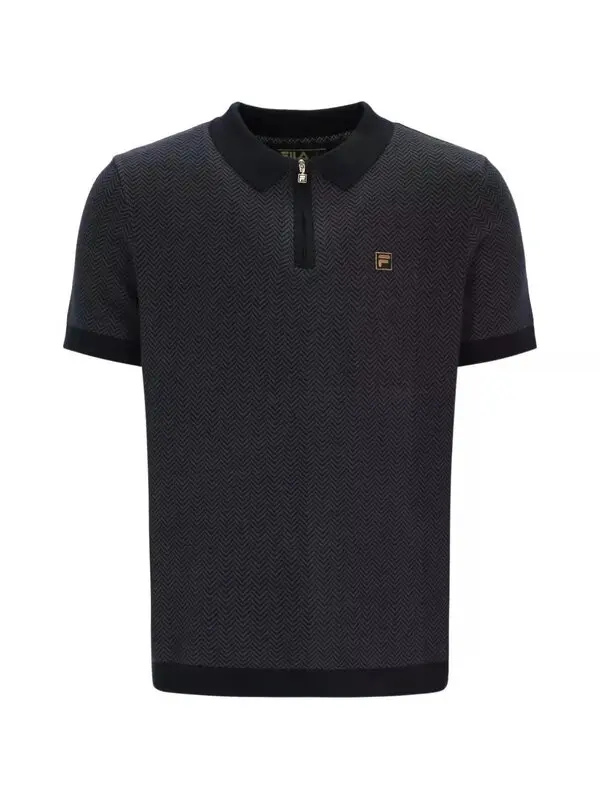 FILA Marty Zip-fastening Polo Shirt - Black
