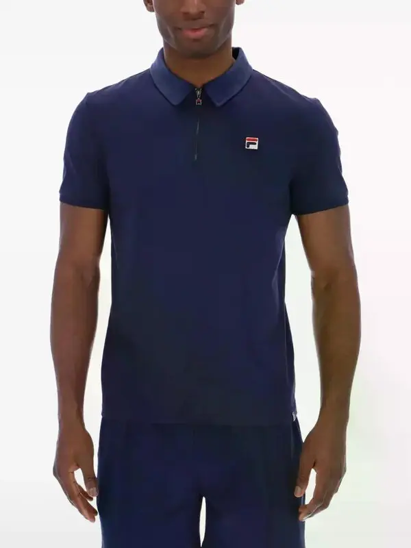 FILA Ettore Logo-patch Zip-fastening Polo Shirt