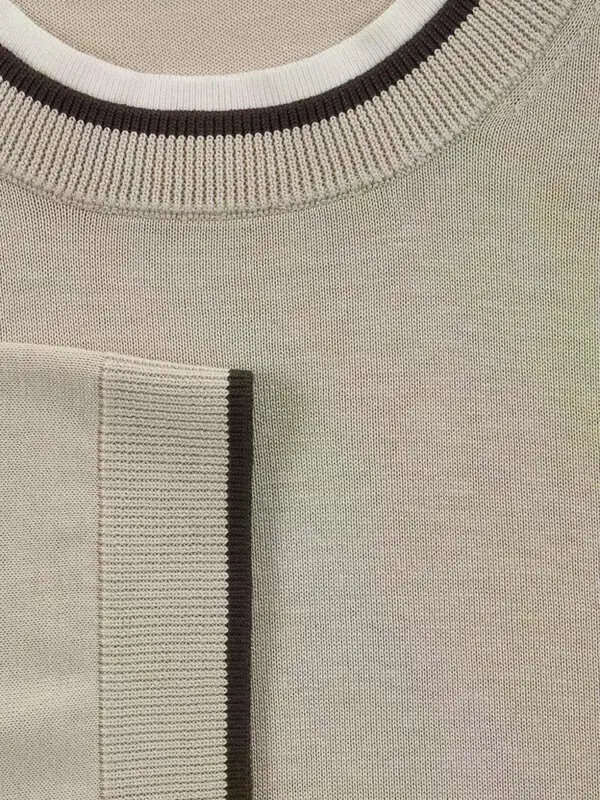 PAOLO PECORA Contrast-trim Short-sleeve Sweater