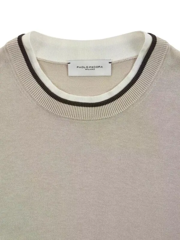 PAOLO PECORA Contrast-trim Short-sleeve Sweater