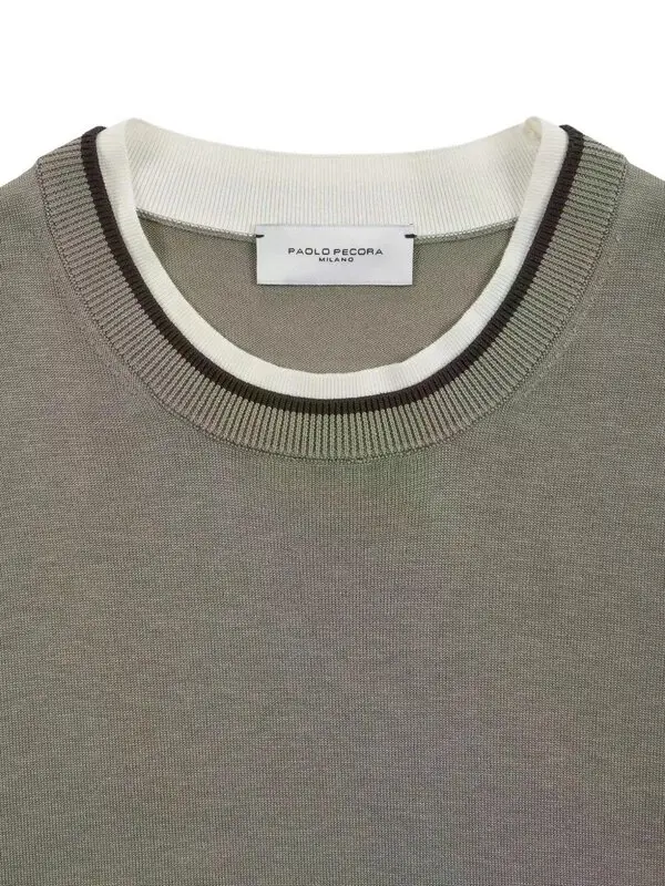 PAOLO PECORA Contrast Trim Short-sleeve Sweater