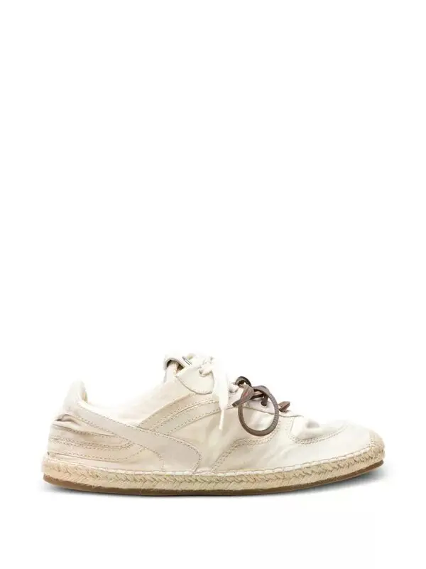 Miu Miu Ecru Panelled Sneakers - Neutrals