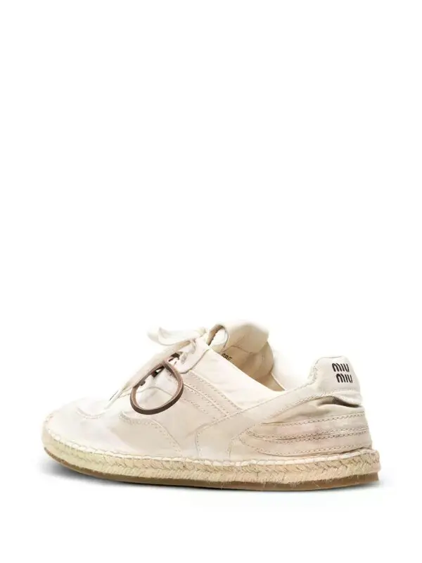 Miu Miu Ecru Panelled Sneakers