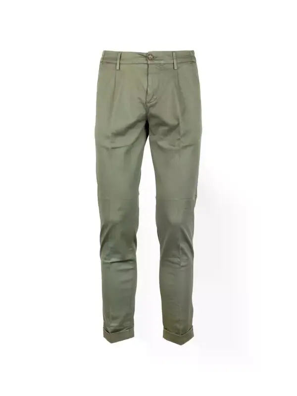 RE-HASH Pleated Turn-up Trousers - Green