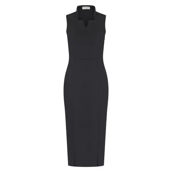 CELESTINE & MAE Maia Midi Dress With Notch Neckline