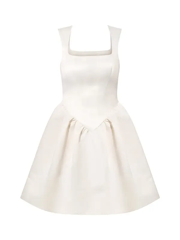 TIA DORRAINE Flared Satin Mini Dress