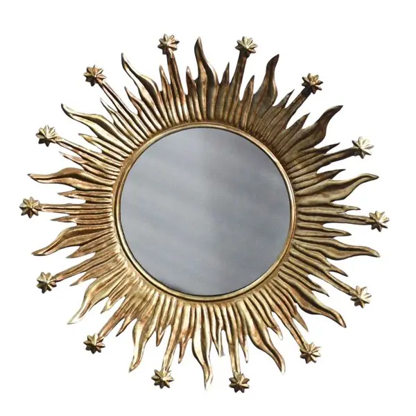 LILA RASA Round Sunburst Mirror - Gold