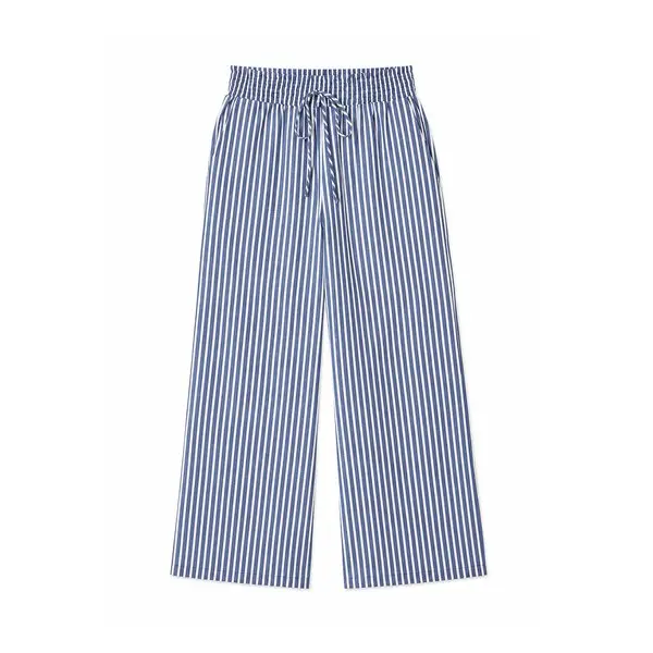 YUMI Stripe Relaxed Wide-leg Trousers