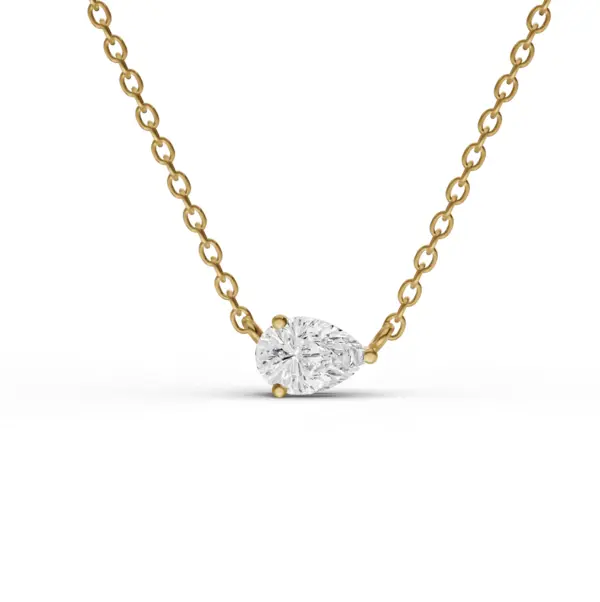 SEREIA OFFICIAL 14k Yellow 0.25 Ct Lab-grown Pear Diamond Solitaire Pendant Necklace - Gold