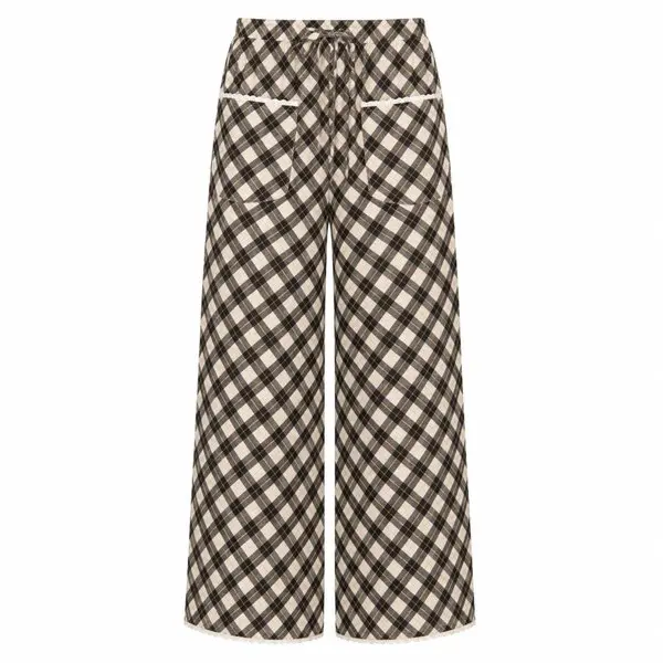 Carmen Says Classic Betty Argyle-inspired Geometric Print Wide-leg Trousers