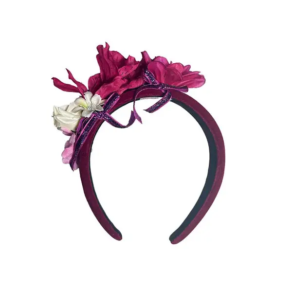 Natalia Petruch Valentina Velvet Flower Headband - Red