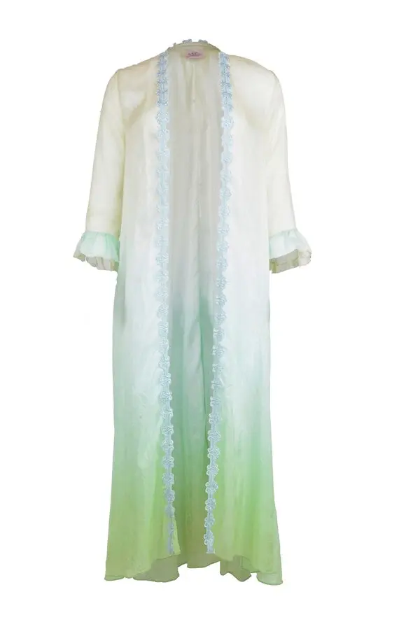 Natalia Petruch Elowyn Ombre Silk Coat - Green