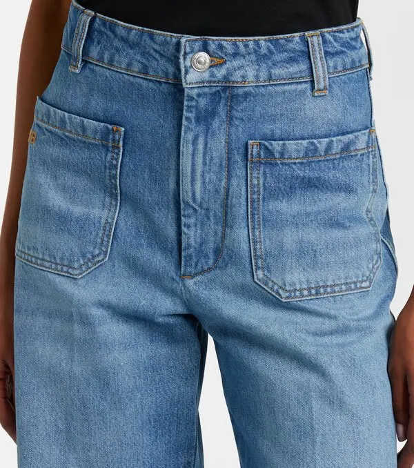 Victoria Beckham Alina Faded Wide-leg Jeans