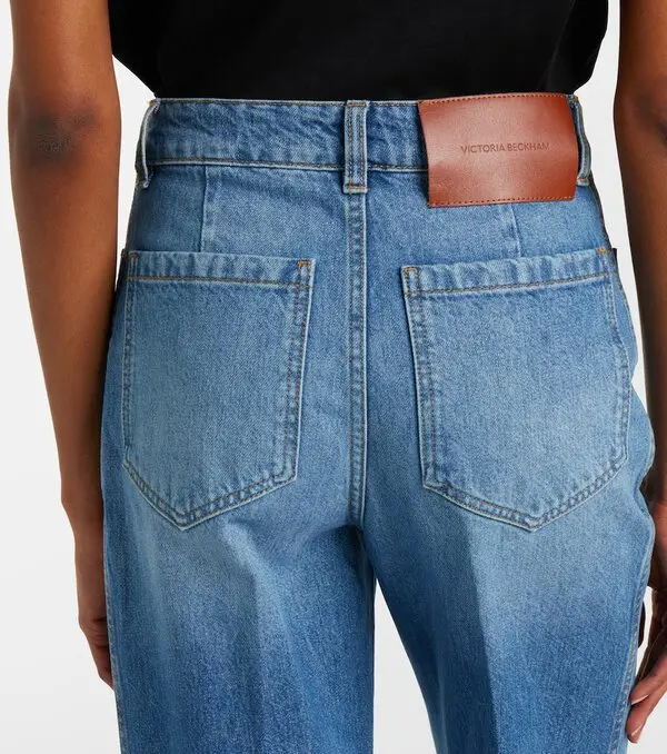 Victoria Beckham Alina Faded Wide-leg Jeans