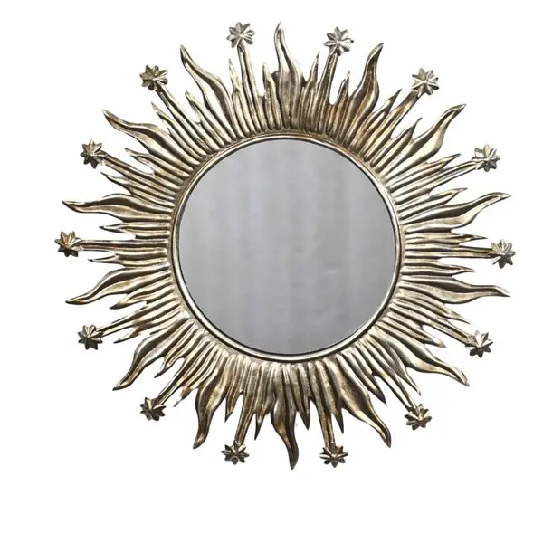 LILA RASA Round Sunburst Mirror - Silver