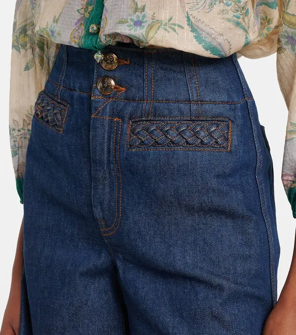 Zimmermann Aster Cropped Flared Jeans