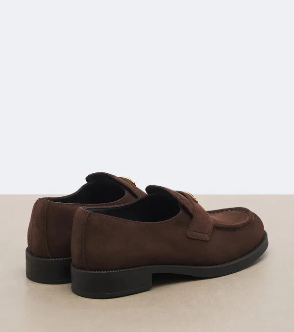 Prada Suede Penny Loafers - Brown