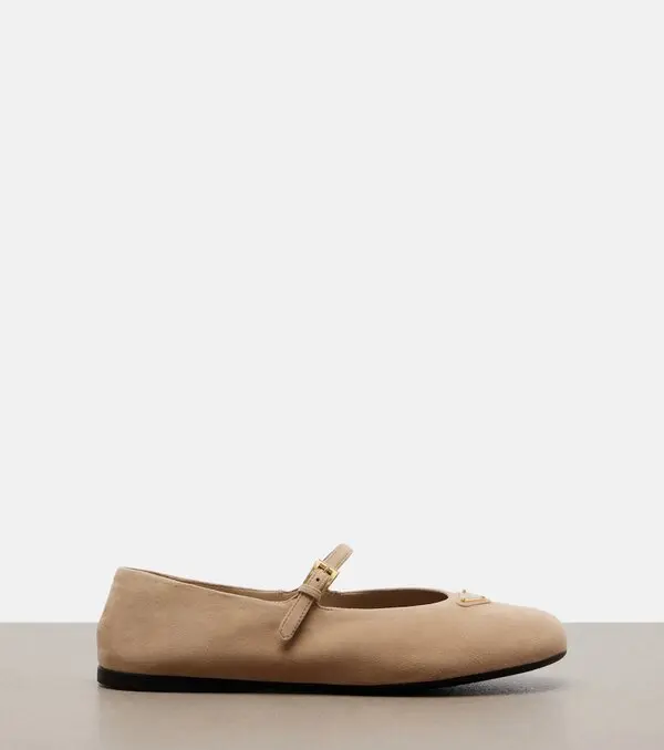 Prada Suede Mary Jane Flats