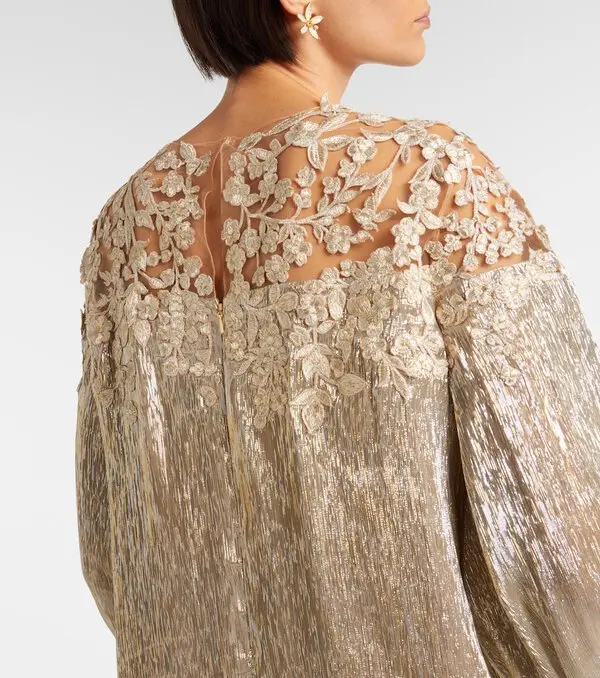 Oscar De La Renta Embellished Silk-blend Gown