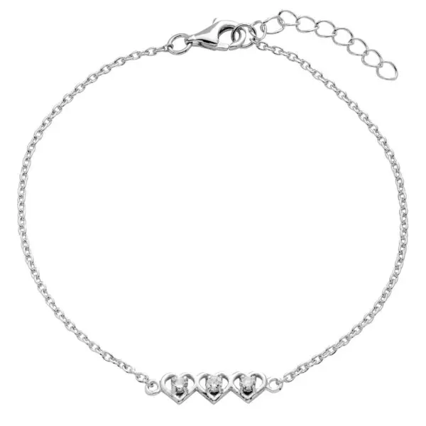 BELINDA JEWELZ Sterling Silver Topaz Heart Bracelet - Silver/white