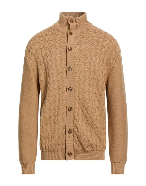 DANIELE FIESOLI Virgin Wool Cardigan - Camel