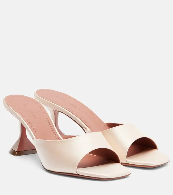 Amina Muaddi Lupita Satin Mules - Pink