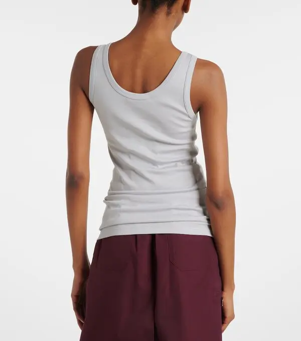 Prada Ribbed-knit Cotton Tank Top - Grey