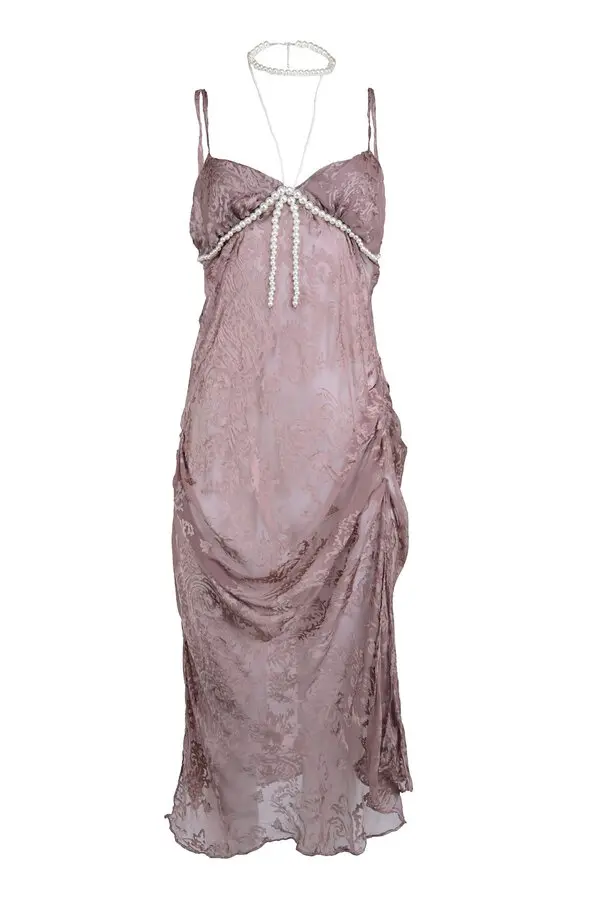 Natalia Petruch Silk Devore Dress - Pink