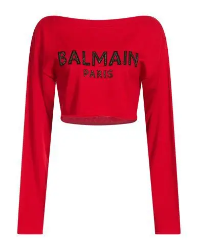 Balmain Cropped Virgin Wool & Viscose Sweater