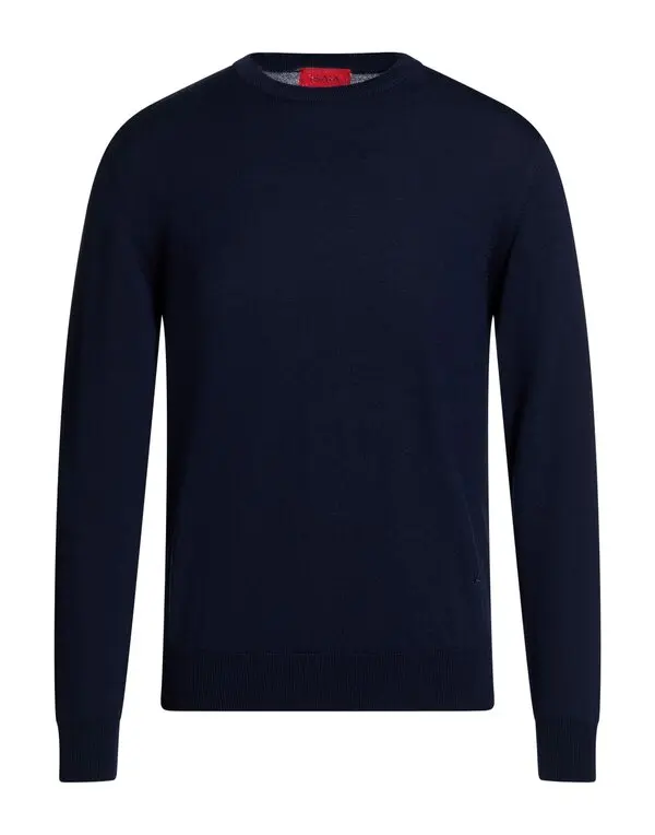 Isaia Midnight Wool, Silk, And Cashmere Sweater
