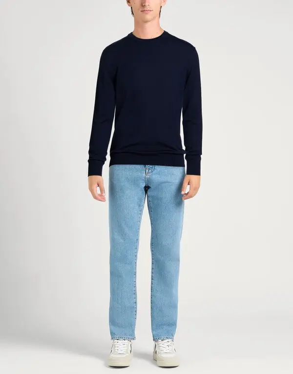 Isaia Midnight Wool, Silk, And Cashmere Sweater