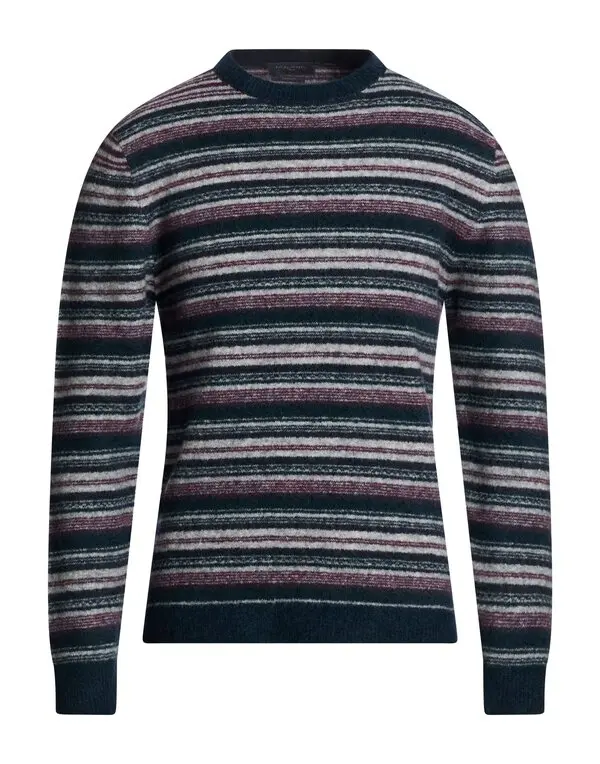 DANIELE FIESOLI Striped Crewneck Merino Wool Blend Sweater