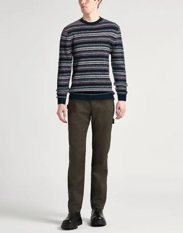 DANIELE FIESOLI Striped Crewneck Merino Wool Blend Sweater